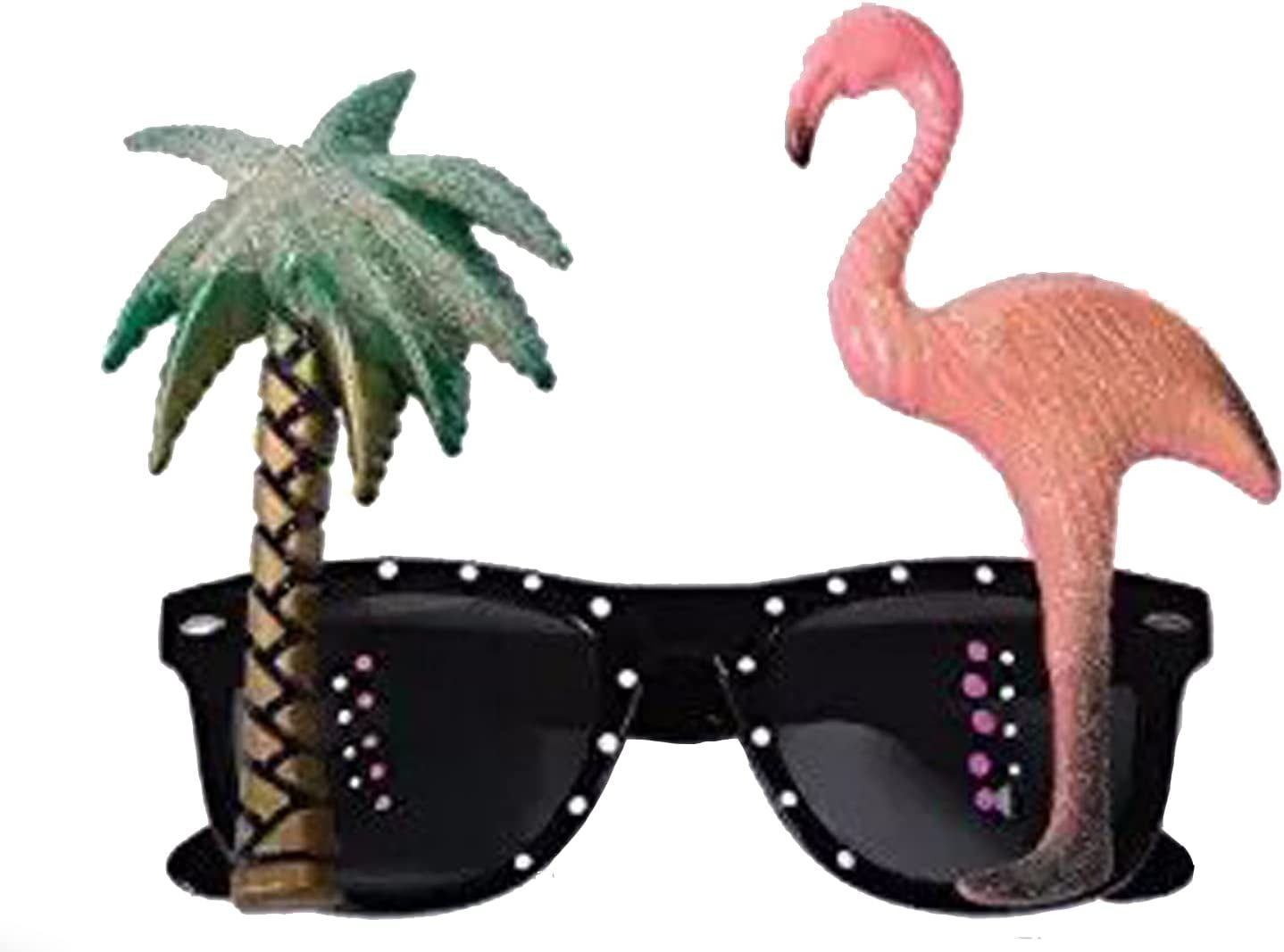 PMU Flamingo and Palm Tree Sunglasses Party Accessory Wearable Hawaiian ...