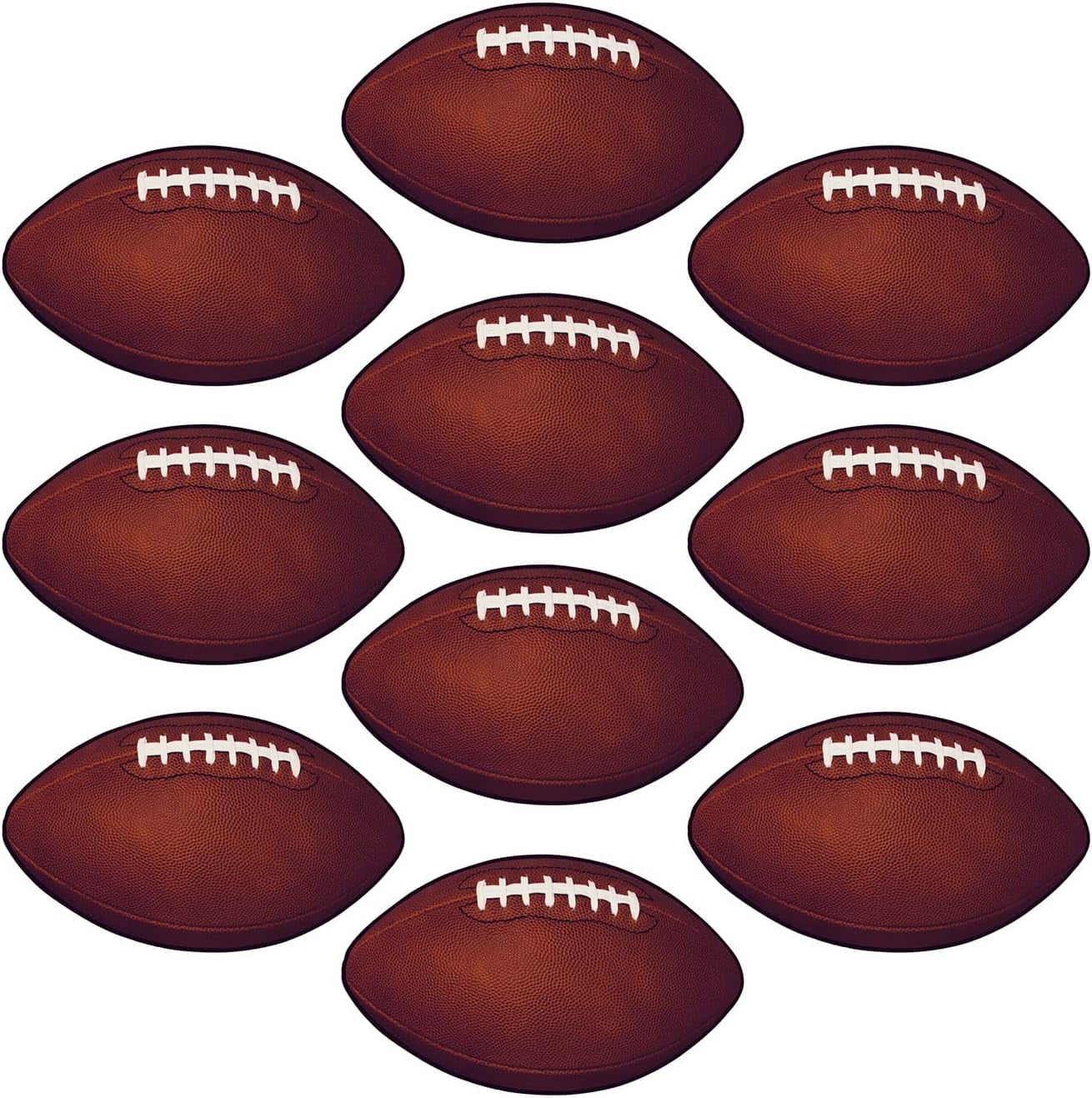 PMU Football Decorations - 10 Piece 4in Miniature Paper Football Cut ...
