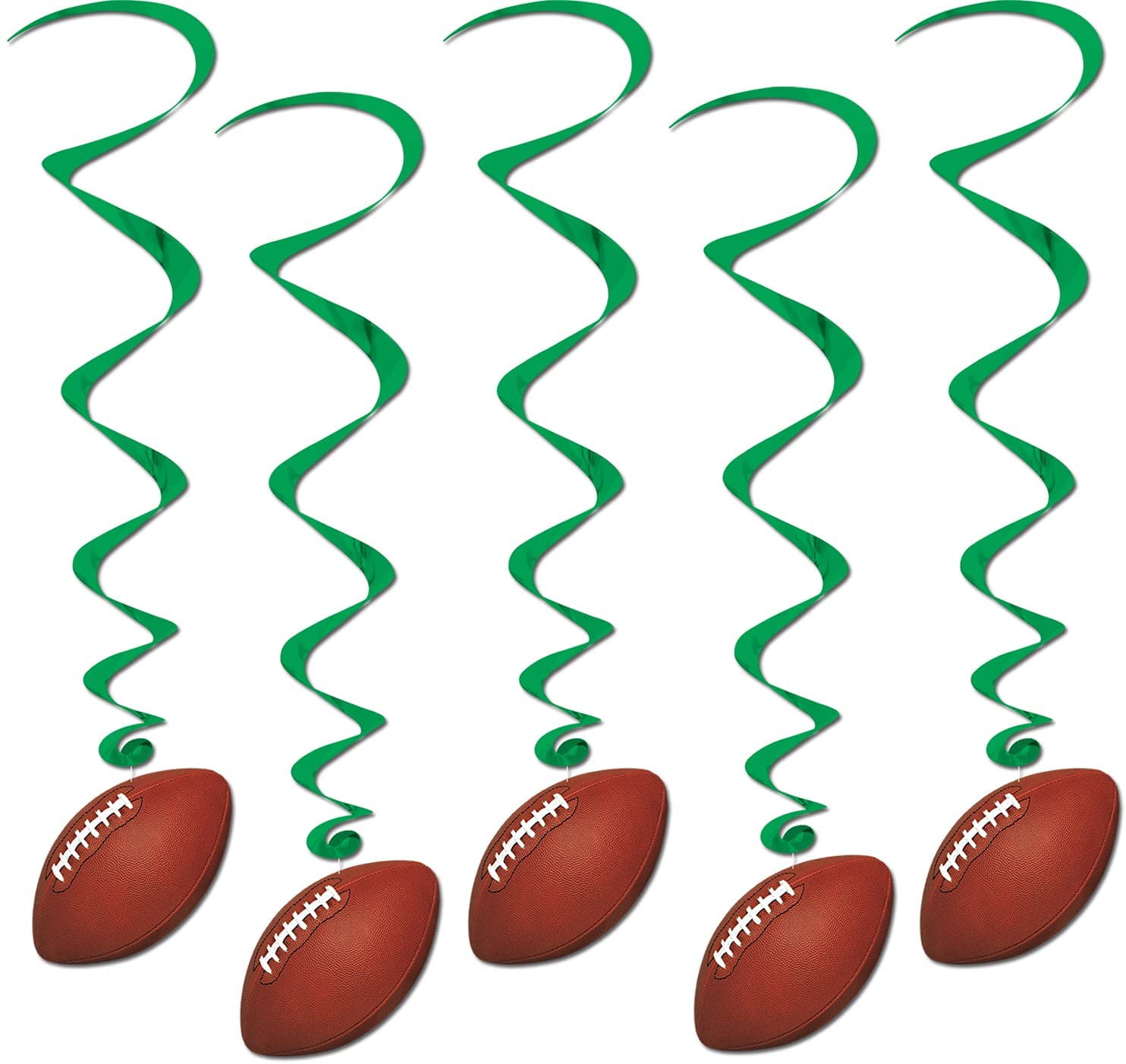 PMU Football Decorations - 5 Piece Football Party Hanging Swirl 40in ...
