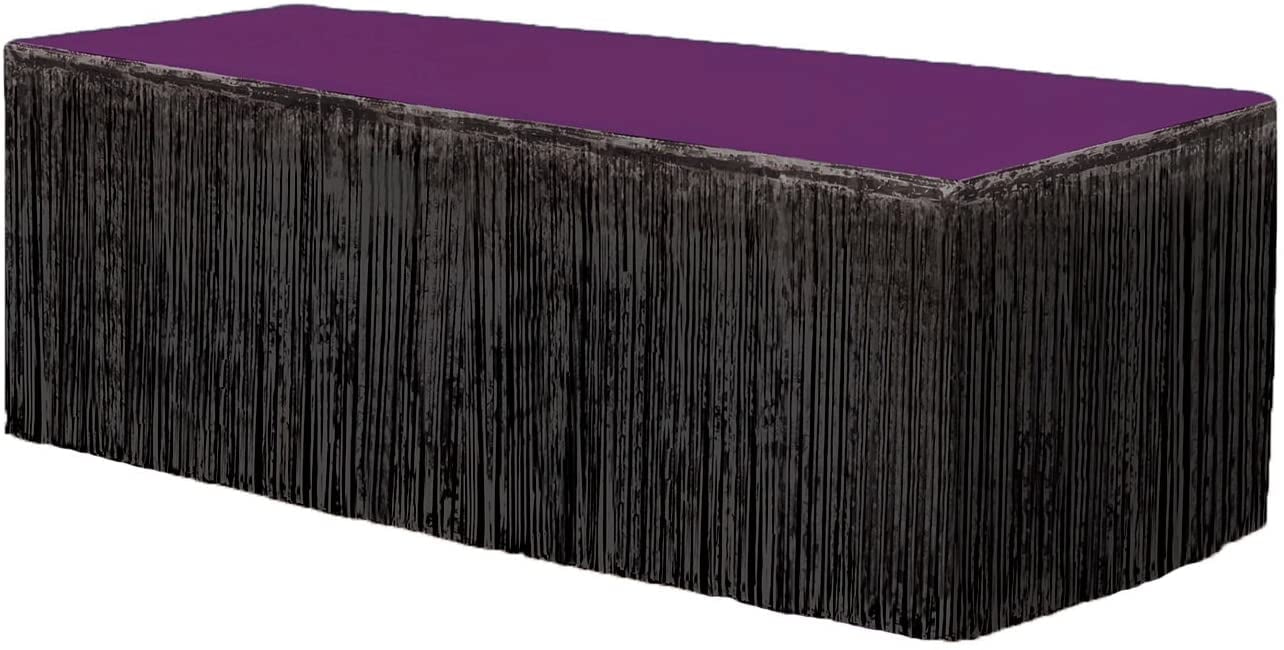 PMU Fringe Table Skirt (Black) 9 ft x 29 inches Pkg/1 - Walmart.com
