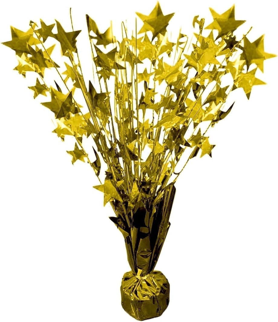 PMU Gold Star-Burst Balloon Weights Centerpiece | Graduation Table ...