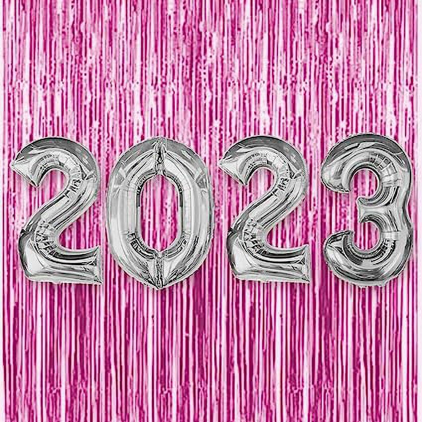 PMU Graduation 2023 Silver Balloons with Magento Curtain Backdrop Party ...