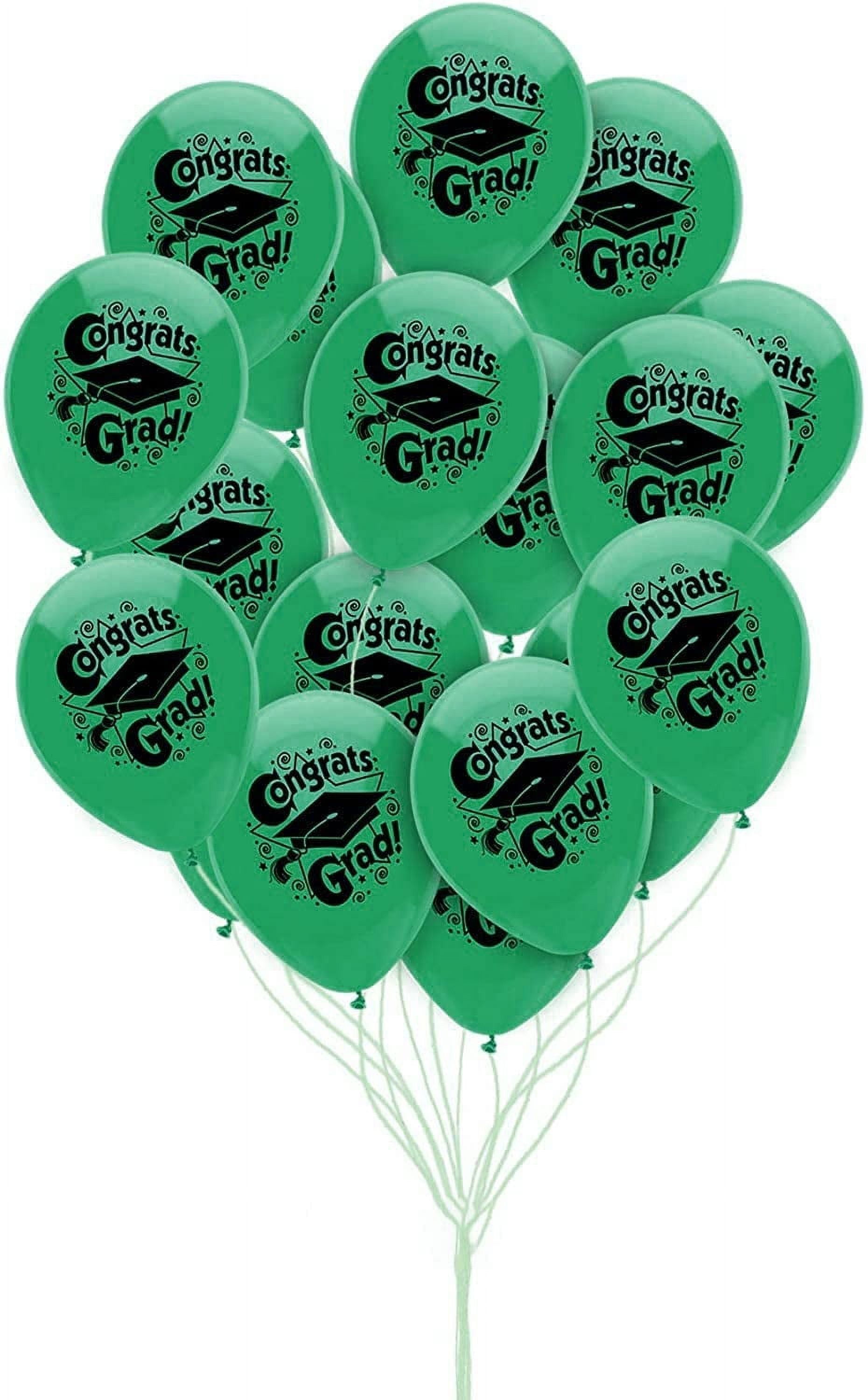 PMU Graduation Balloons 12 Inch Congrats Grad Jade Green Latex Pkg/25 ...