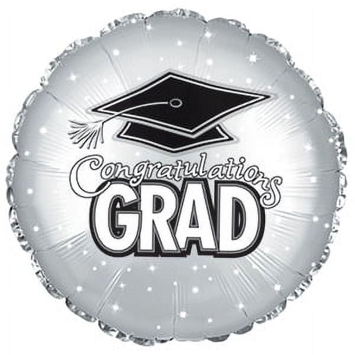 PMU Graduation Cap 18in Mylar Balloon Platinum Pkg/5 - Walmart.com