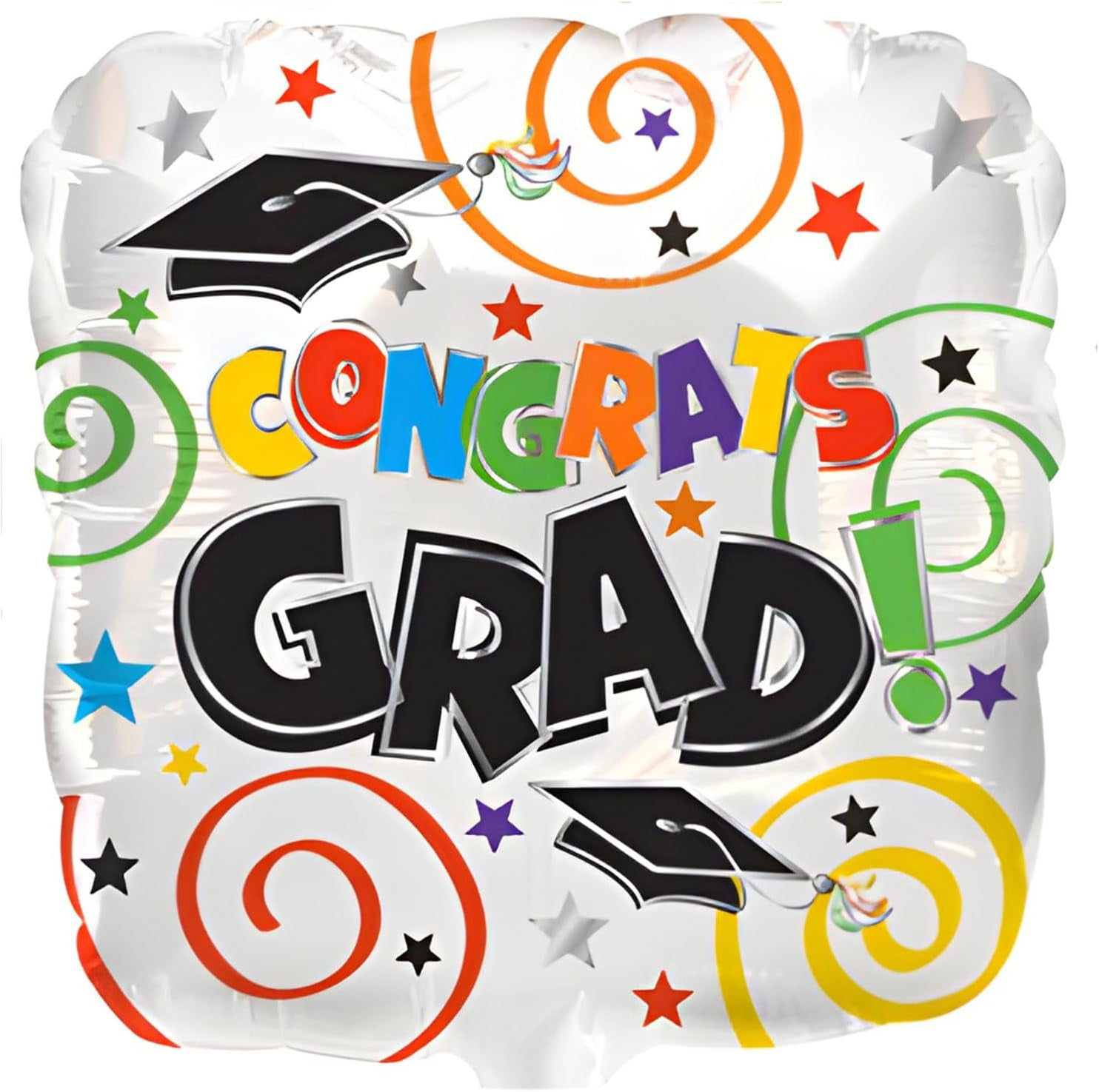 PMU Graduation "Congrats Grad" Square 18in Mylar Balloon Pkg/25 ...