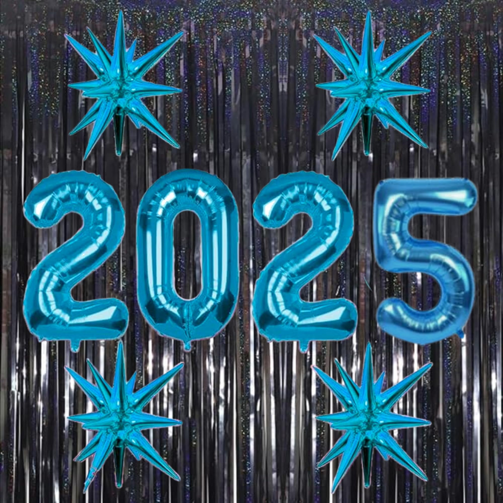 PMU Graduation Decorations | Number Balloons 2025 Royal Blue with Black ...