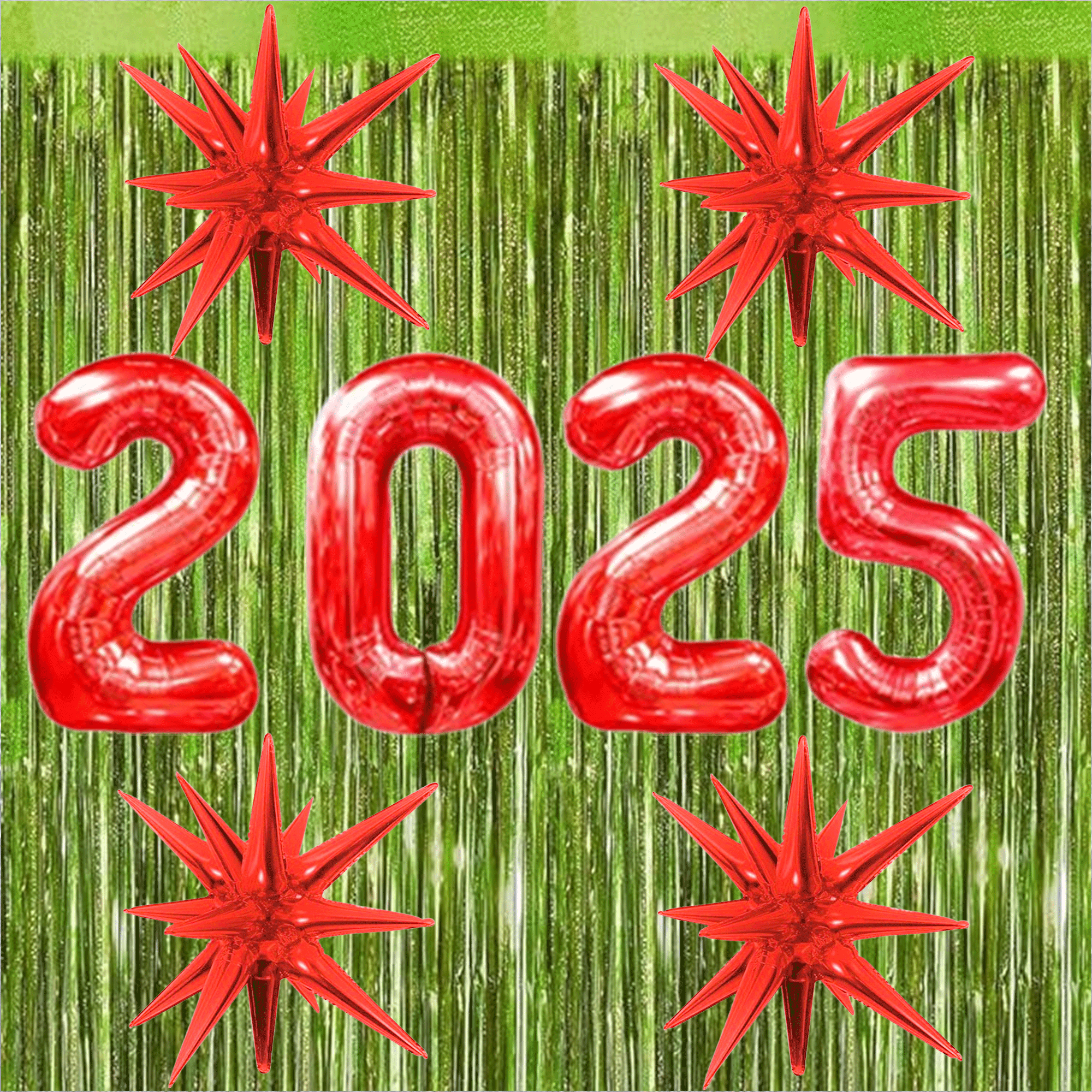 PMU Graduation Decorations | Number Balloons 2025 Ruby Red with Lime ...