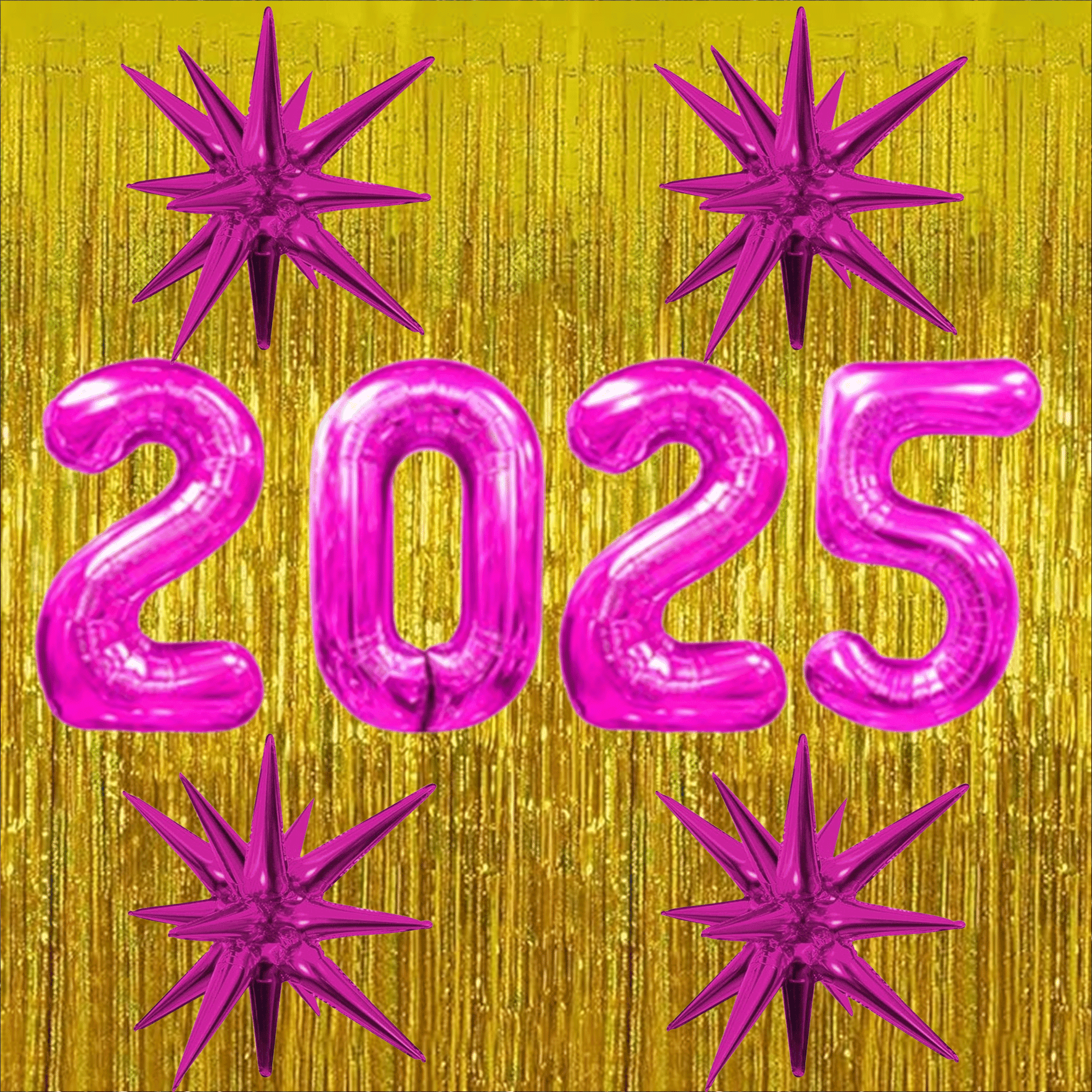 PMU Graduation Decorations | Number Balloons 2025 Hot Pink with Gold ...