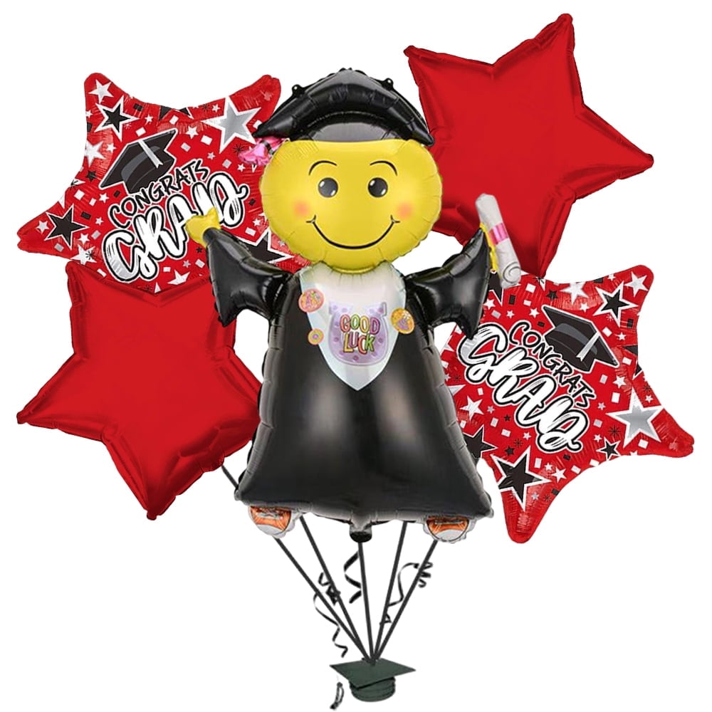 PMU Graduation Jumping Smiley Grad Balloon Bouquet | Jumping Grad Mylar ...