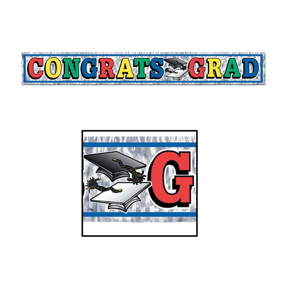 PMU Graduation Metallic Congrats Grad Fringe Banner 8in x 60in Hanging ...