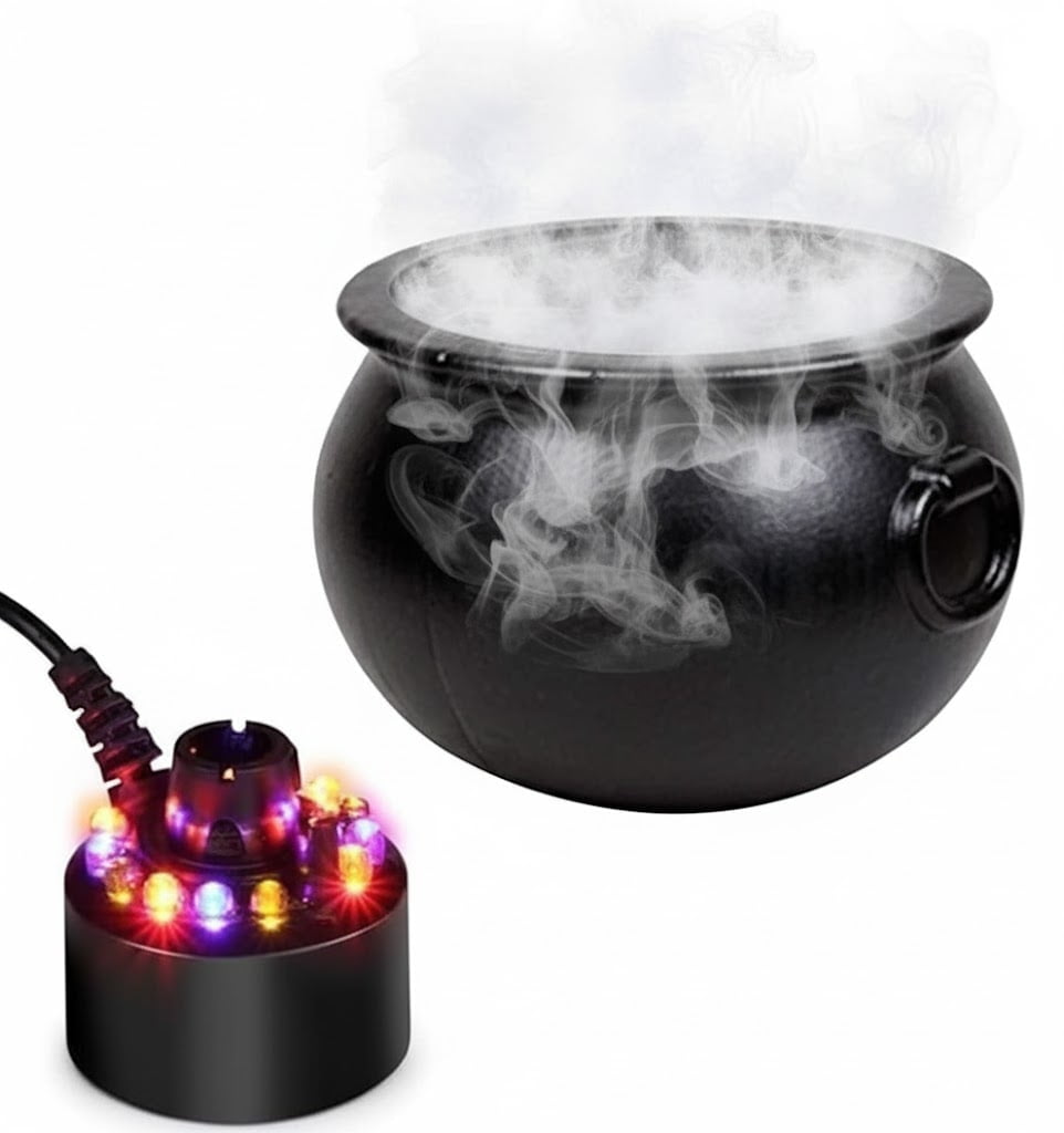PMU Halloween 2pc Multi Pack 18in Black Plastic Cauldron with Mist ...