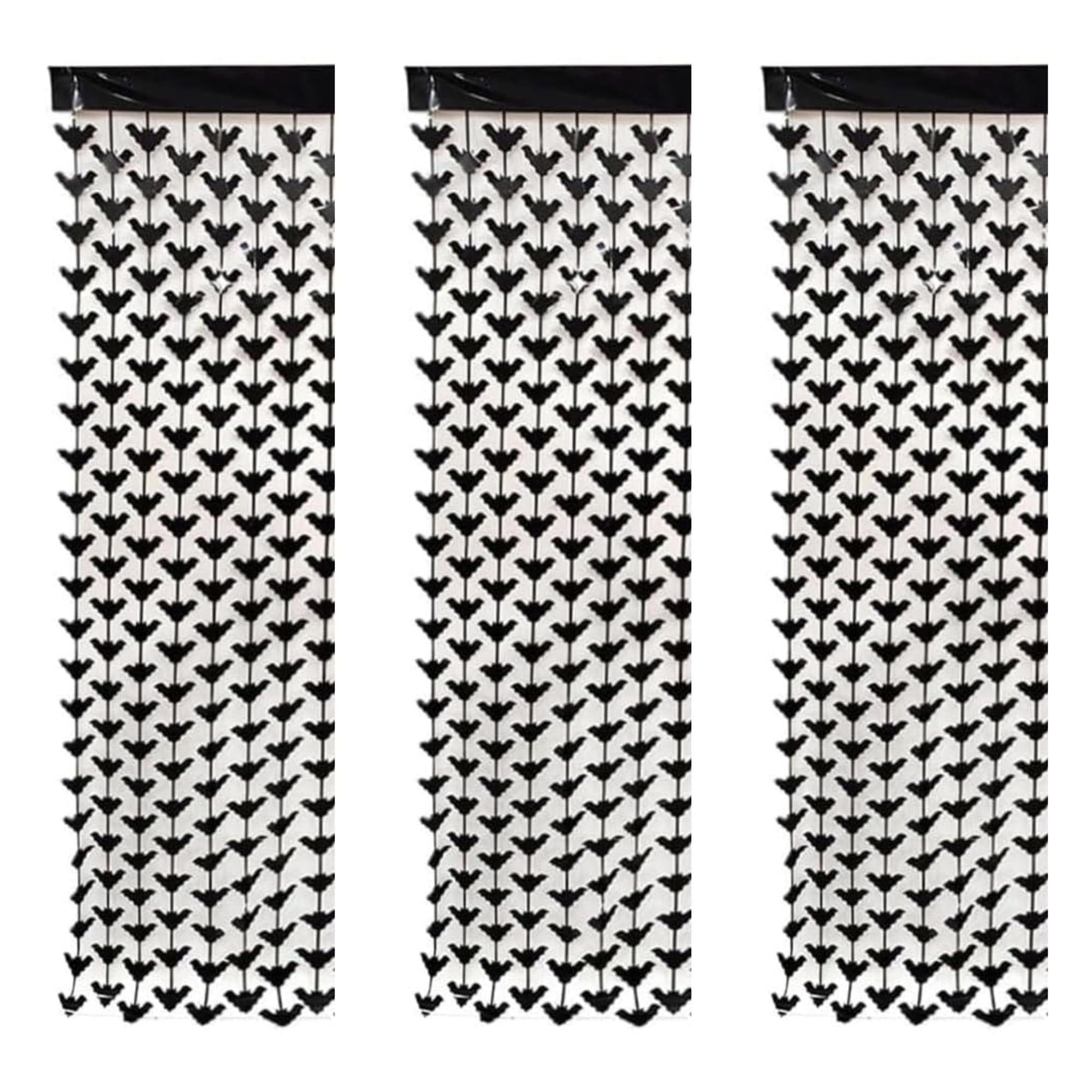 PMU Halloween Black Bat Curtains (3/pkg) Pkg/1 - Walmart.com