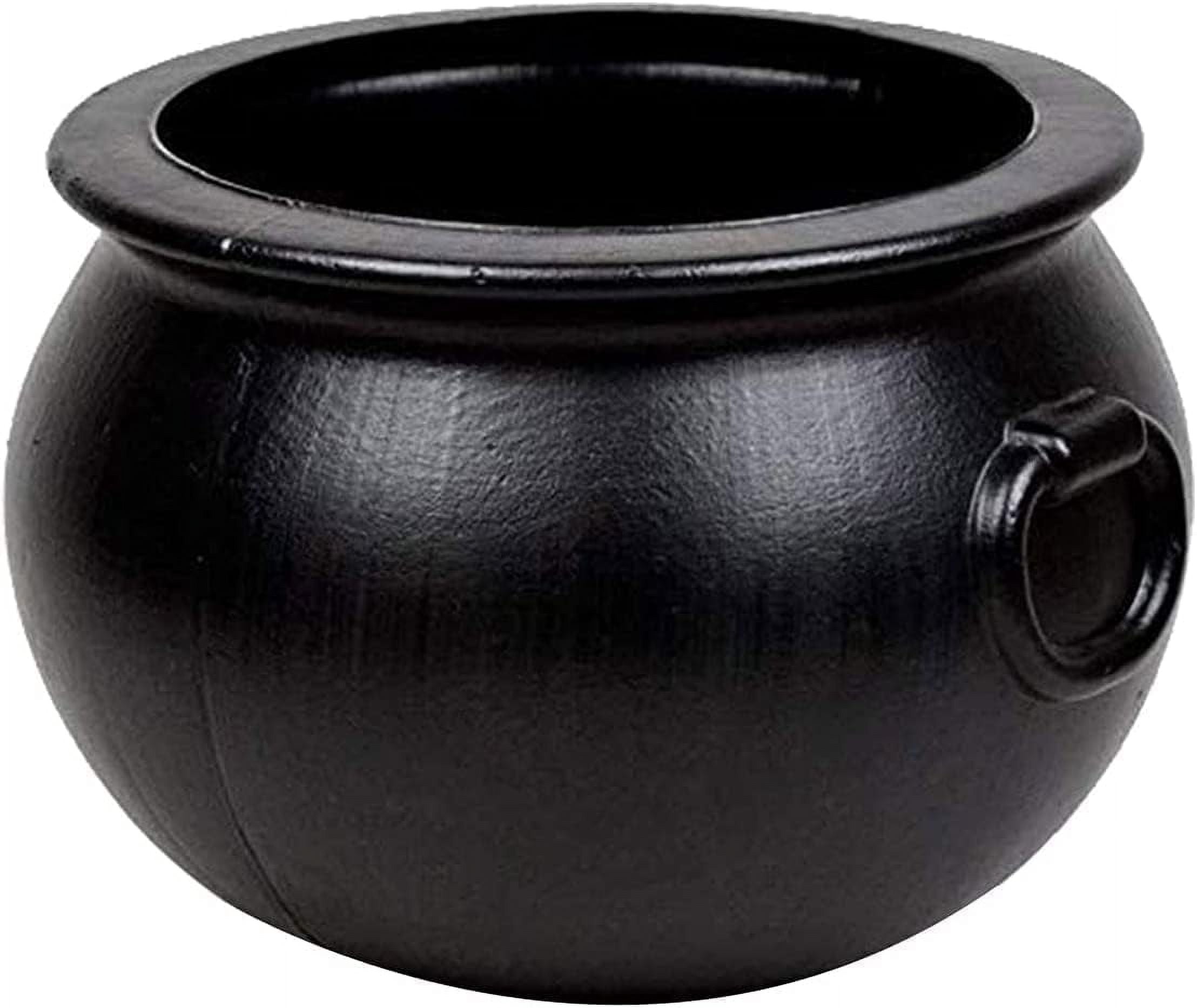 PMU Halloween Cauldron - 18 Inch Black Plastic Candy Holder for Kids ...