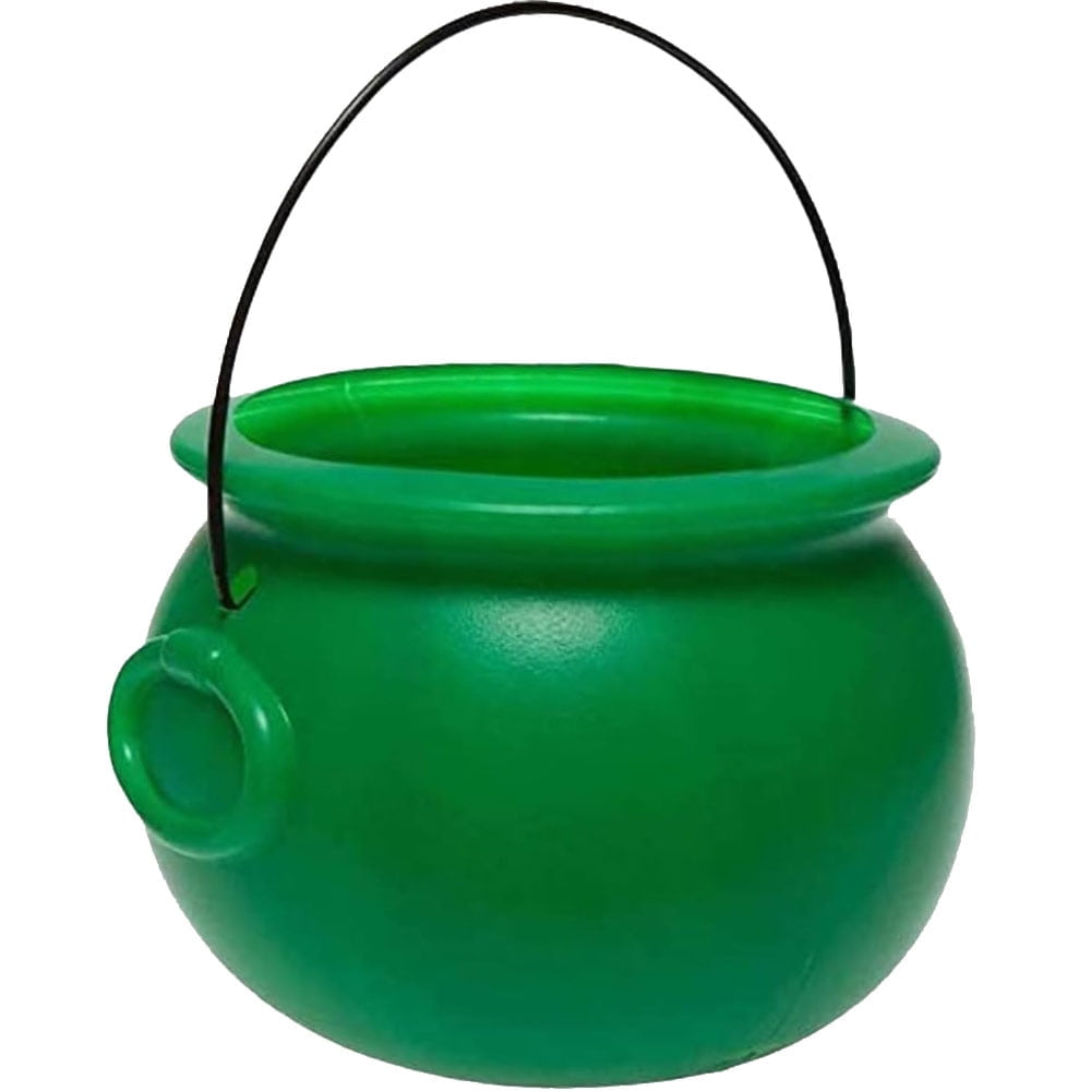 PMU Halloween Cauldron - 8 Inch Kelly Green Plastic Candy Holder for ...