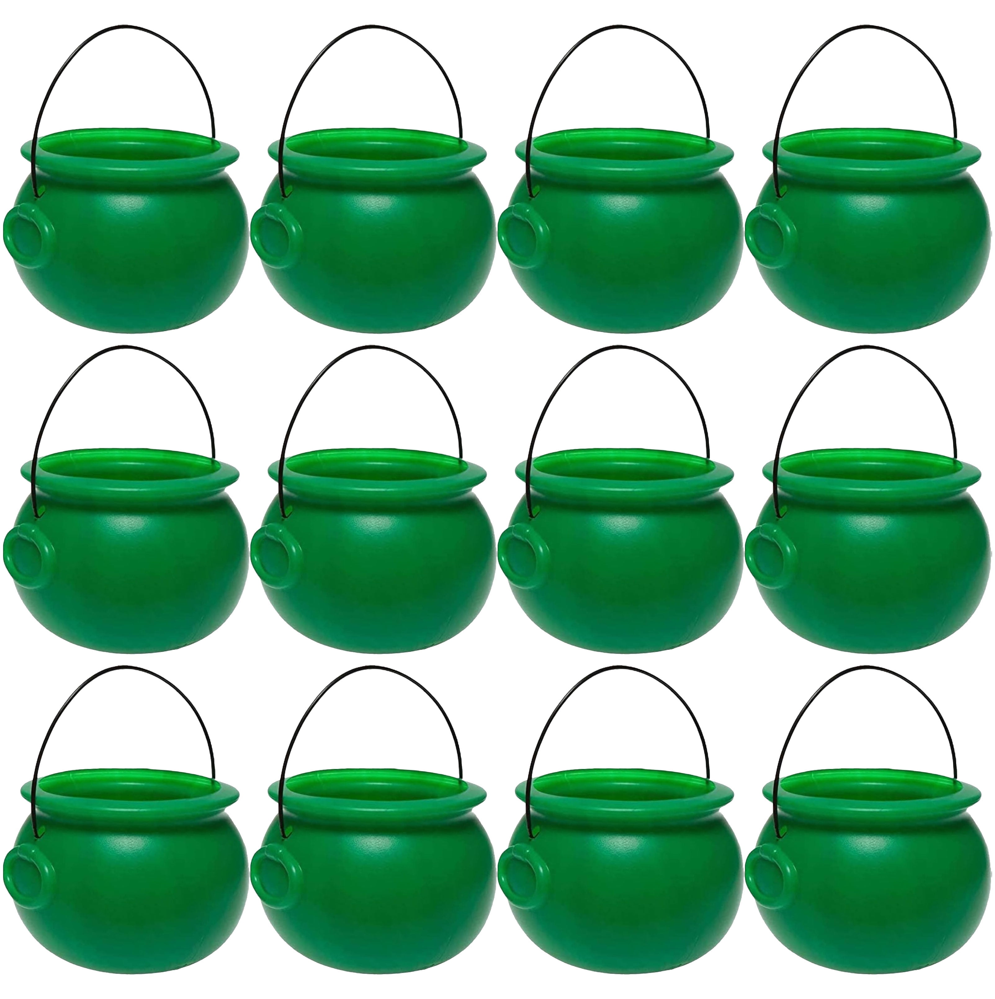 PMU Halloween Cauldron - 8 Inch Kelly Green Plastic Candy Holder for ...