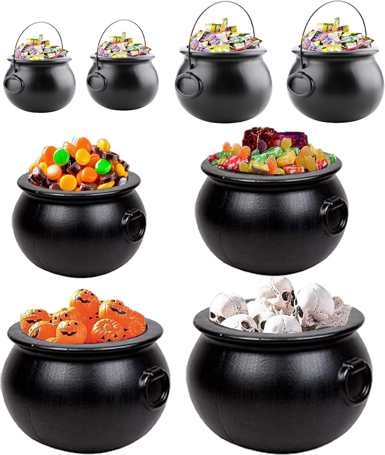 PMU Halloween Cauldron 8pc Multipack Assorted-Plastic Buckets without ...