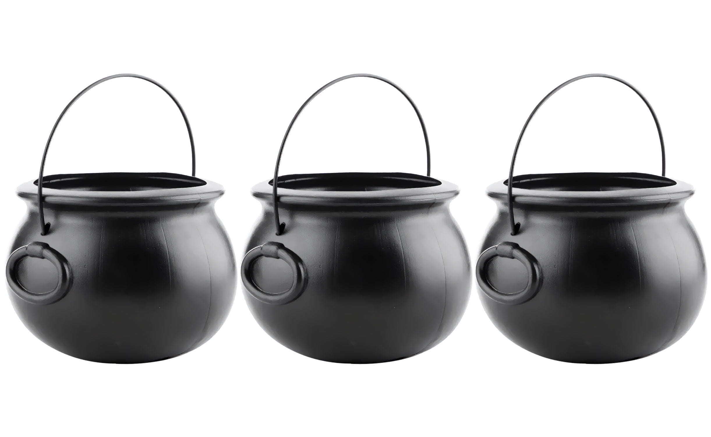 PMU Halloween Cauldron 8 inch, Small Witch Plastic Cauldron Candy Bowl ...