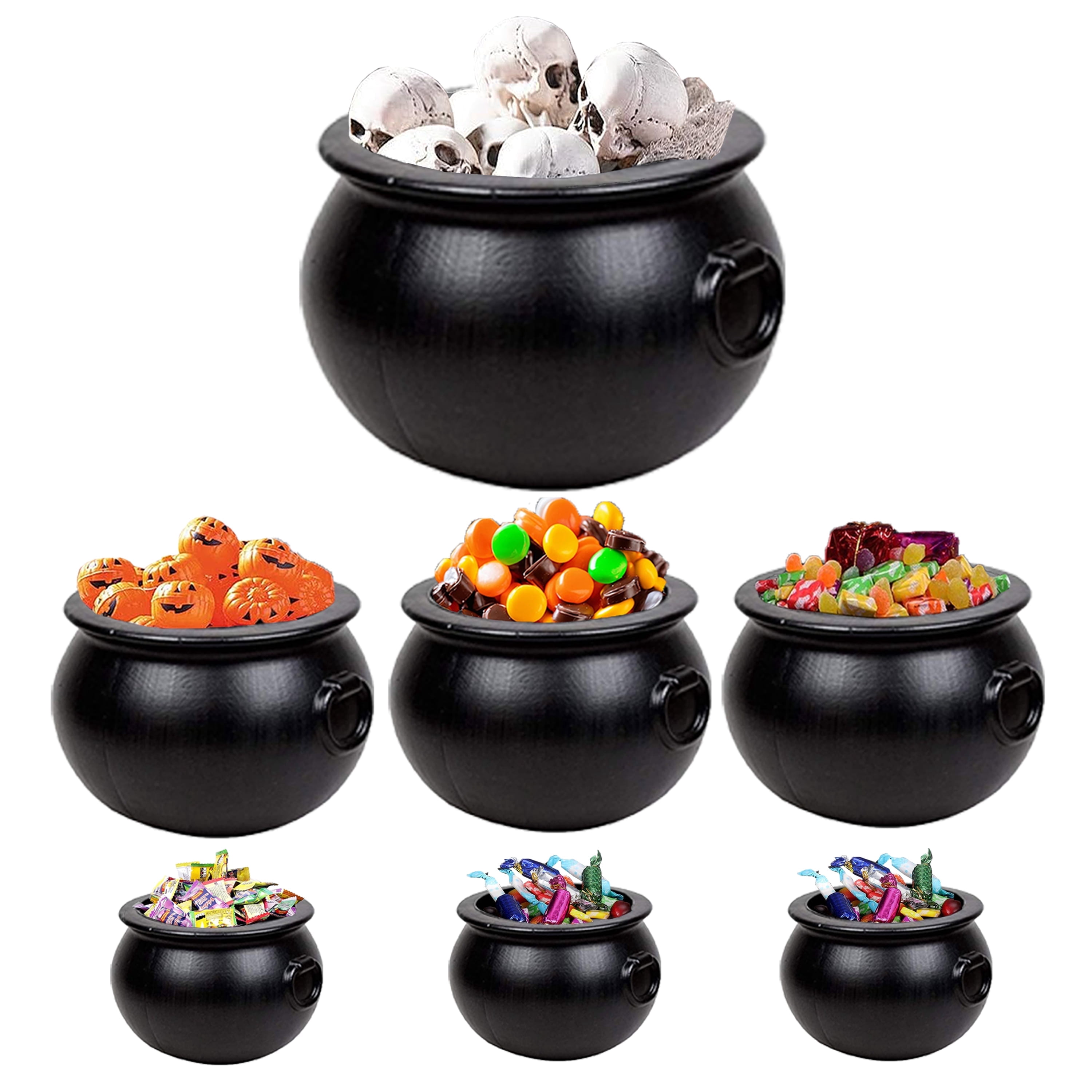 PMU Halloween Cauldron - Multi-Pack Assortment Plastic Candy Holder for ...