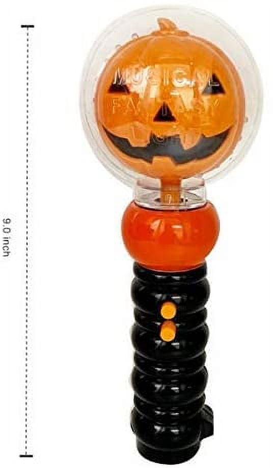 PMU Halloween Light-Up Musical Spinning Pumpkin Wand - LED Illuminated ...