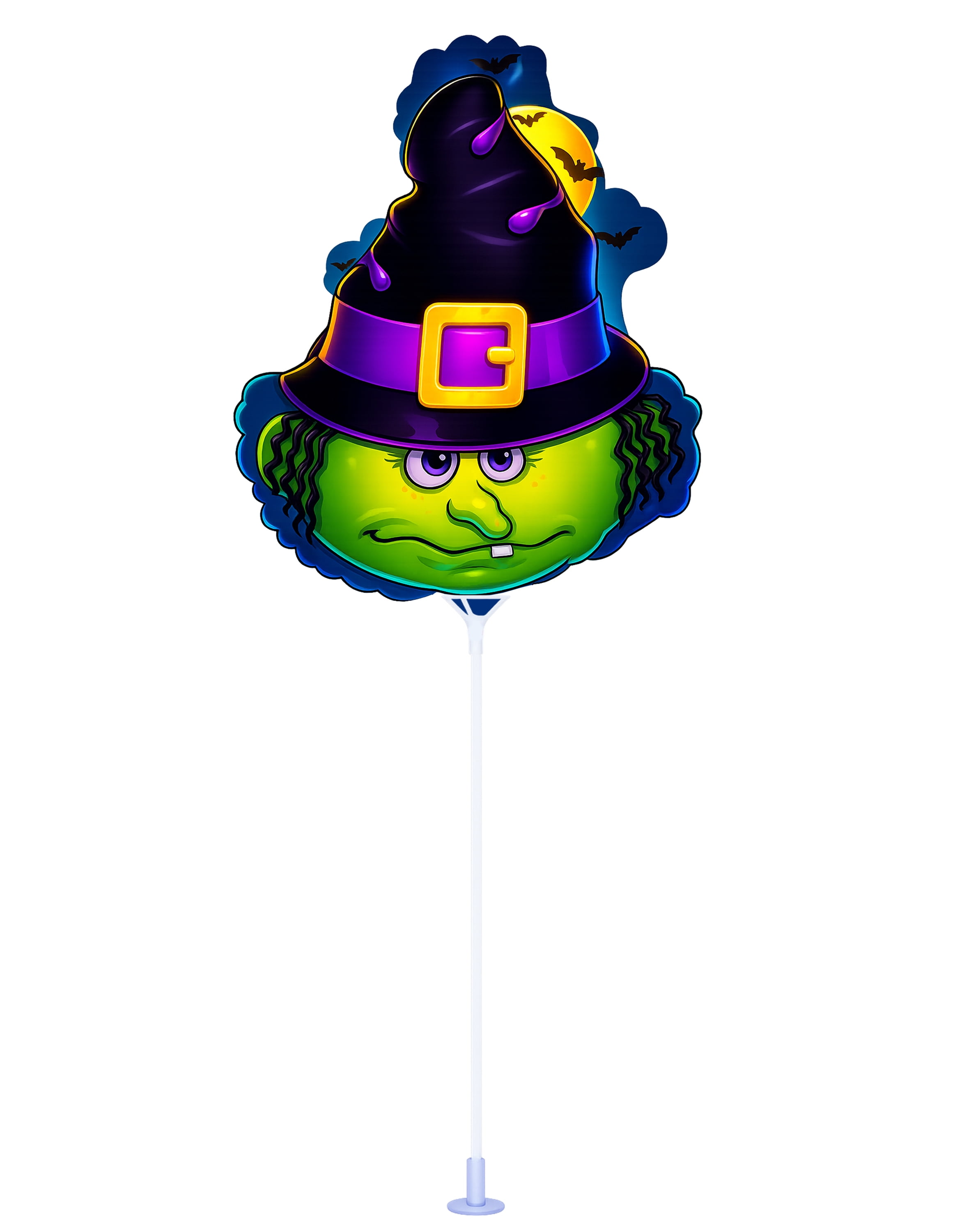 PMU Halloween Pre-Inflated Balloons "Witch Face" 9 Inch Air-Filled Pre ...