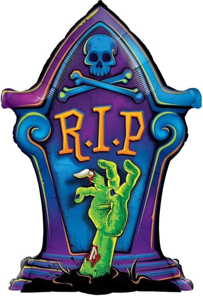 PMU Halloween R.I.P. Tombstone 36 Inch Jumbo Mylar-Foil Balloon (5/pkg ...