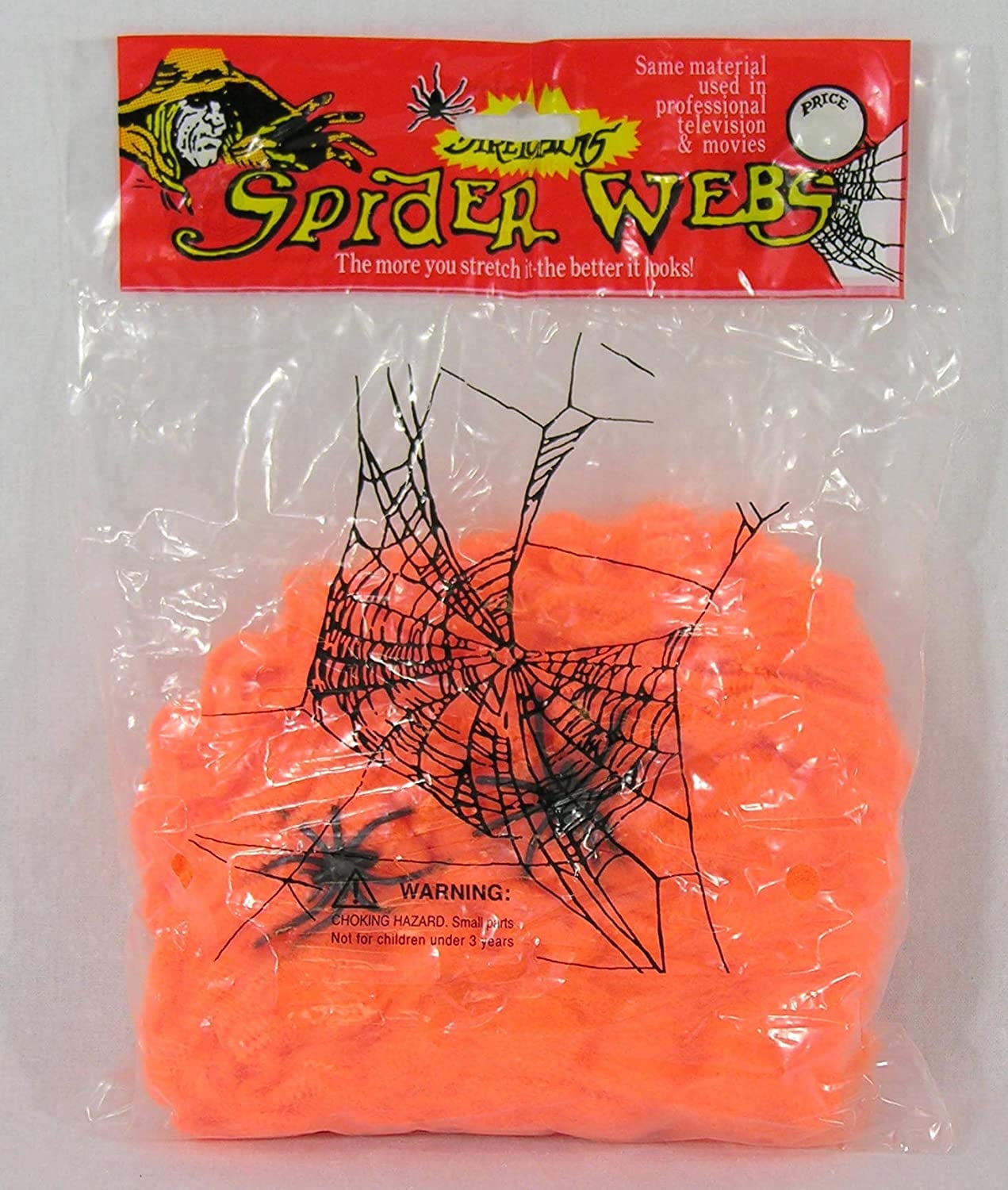 PMU Halloween Party Decoration Accessory Spider Webbing Orange 15 grams ...