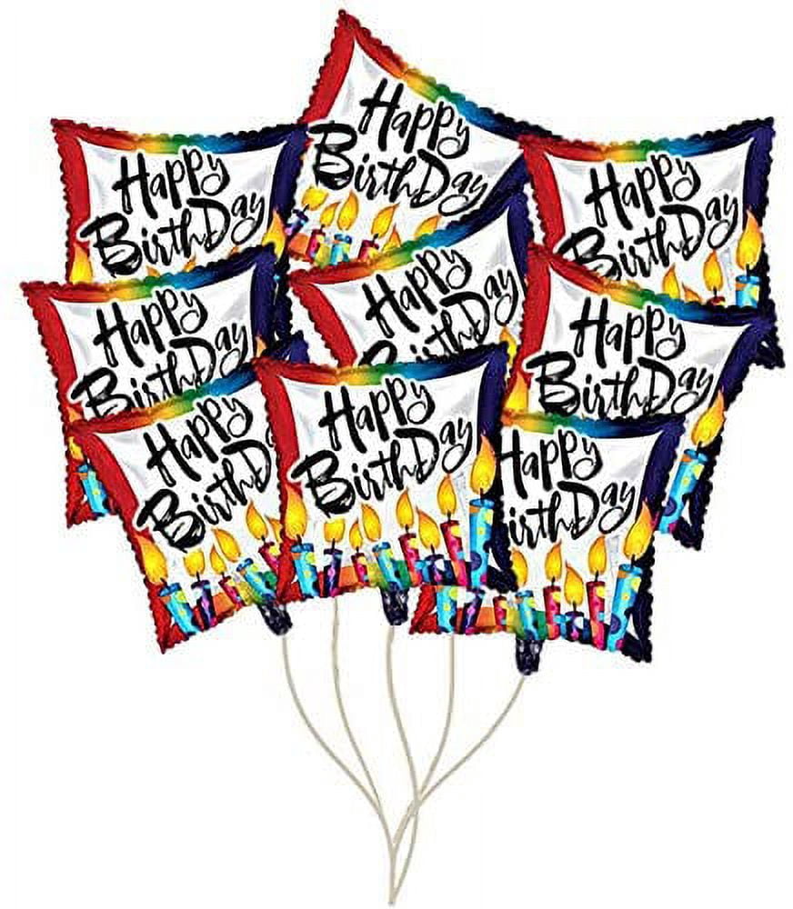 PMU Happy Birthday Polka Dot Candles 18 Inch Mylar-Foil Balloon Pkg/10 ...