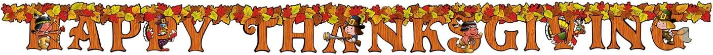 PMU Thanksgiving "Happy Thanksgiving" Streamer 5in x 6ft Autumn Fall ...