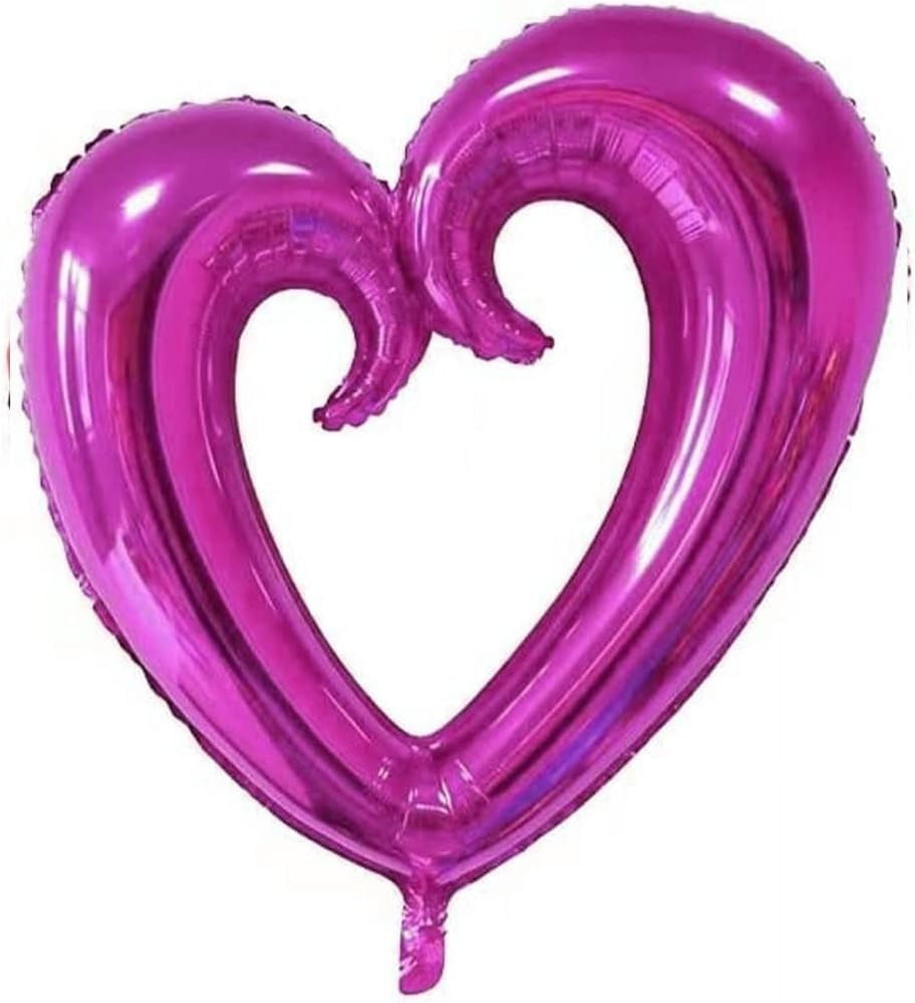 PMU Heart Shaped 24 Inch Open Center Mylar Balloon, Hot Pink Pkg/25 ...