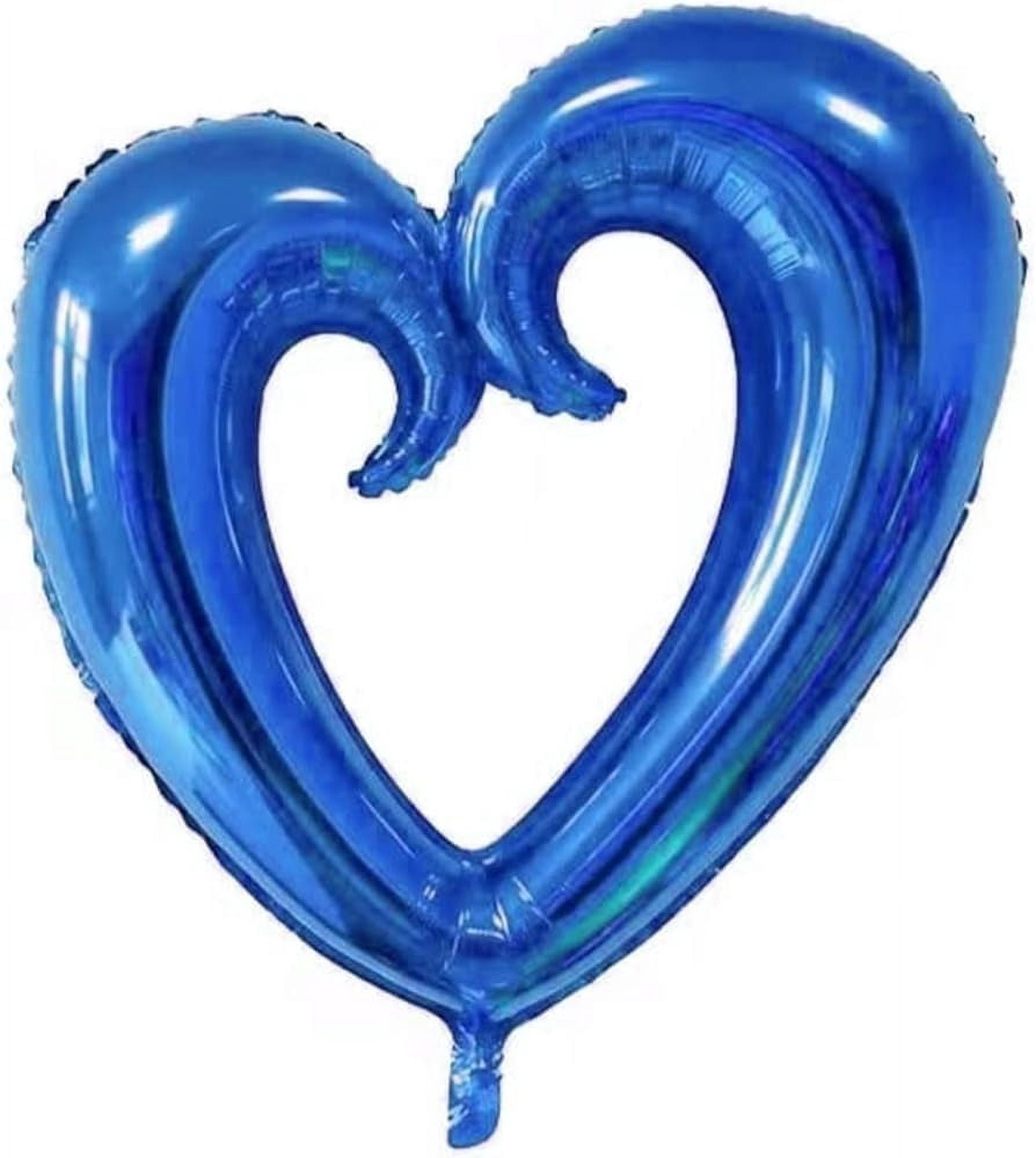 PMU Heart Shaped 24 Inch Open Center Mylar Balloon, Royal Blue Pkg/1 ...