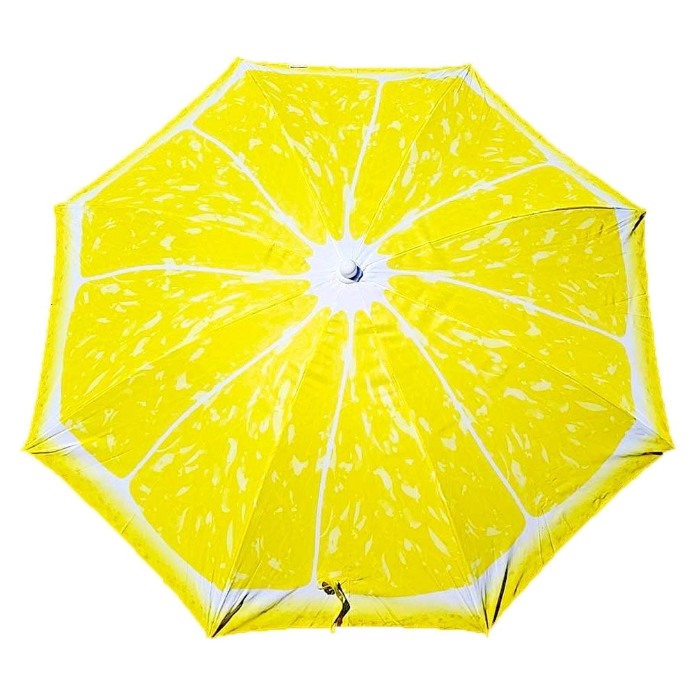 PMU Lemon Design Beach Umbrella, Heavy Duty Polyester, Opens to 78 ...