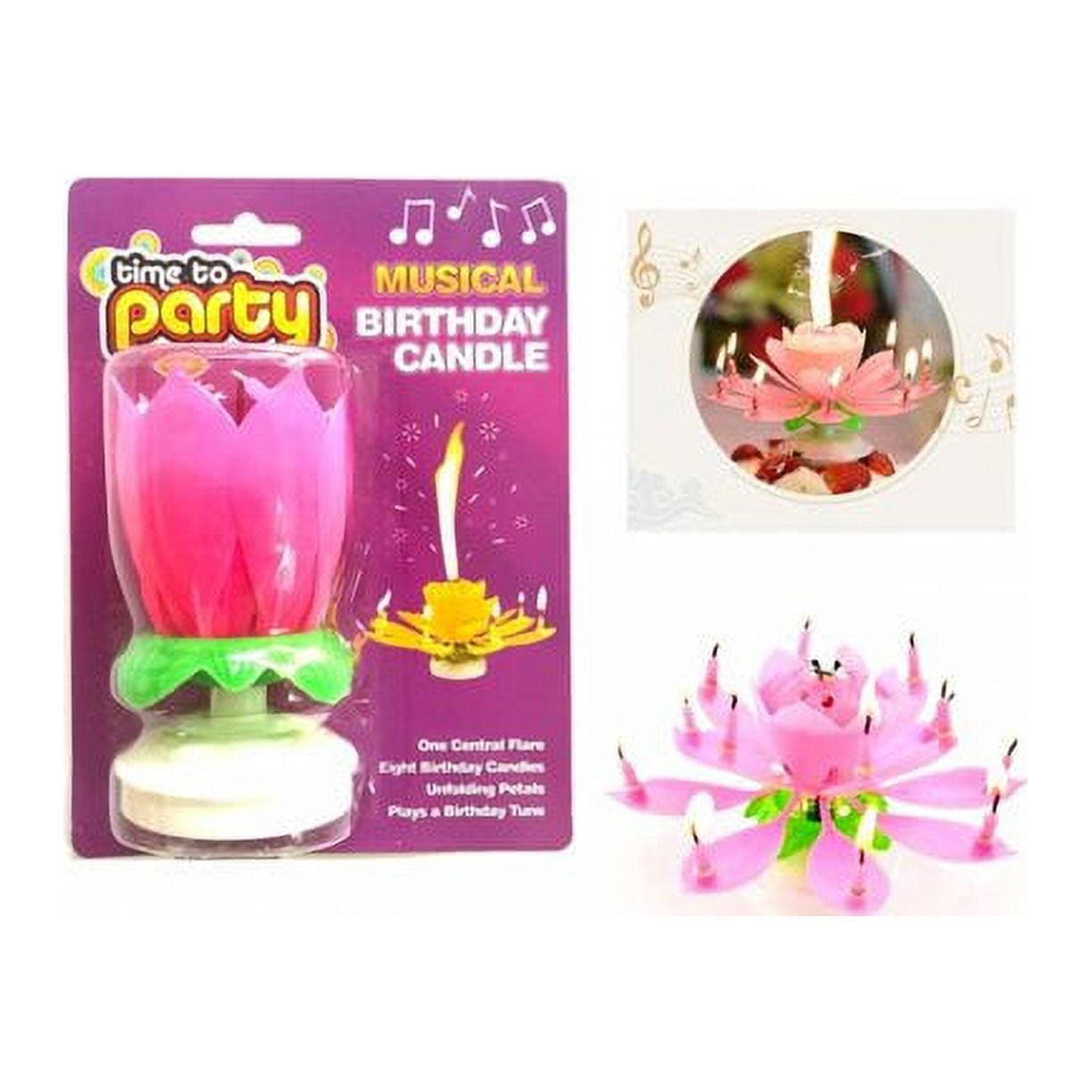 PMU Lotus Flower Musical Birthday Candle Spinning Birthday Cake ...