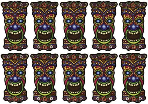 PMU Luau Mini Tiki Cutouts 5 Inch Party Decoration and Accessory (10 ...