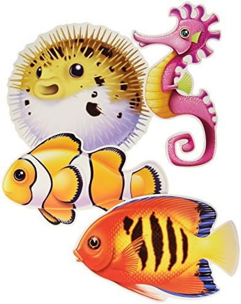 PMU Luau Under The Sea Fish Cutouts 14in Party Decoration and Accessory ...