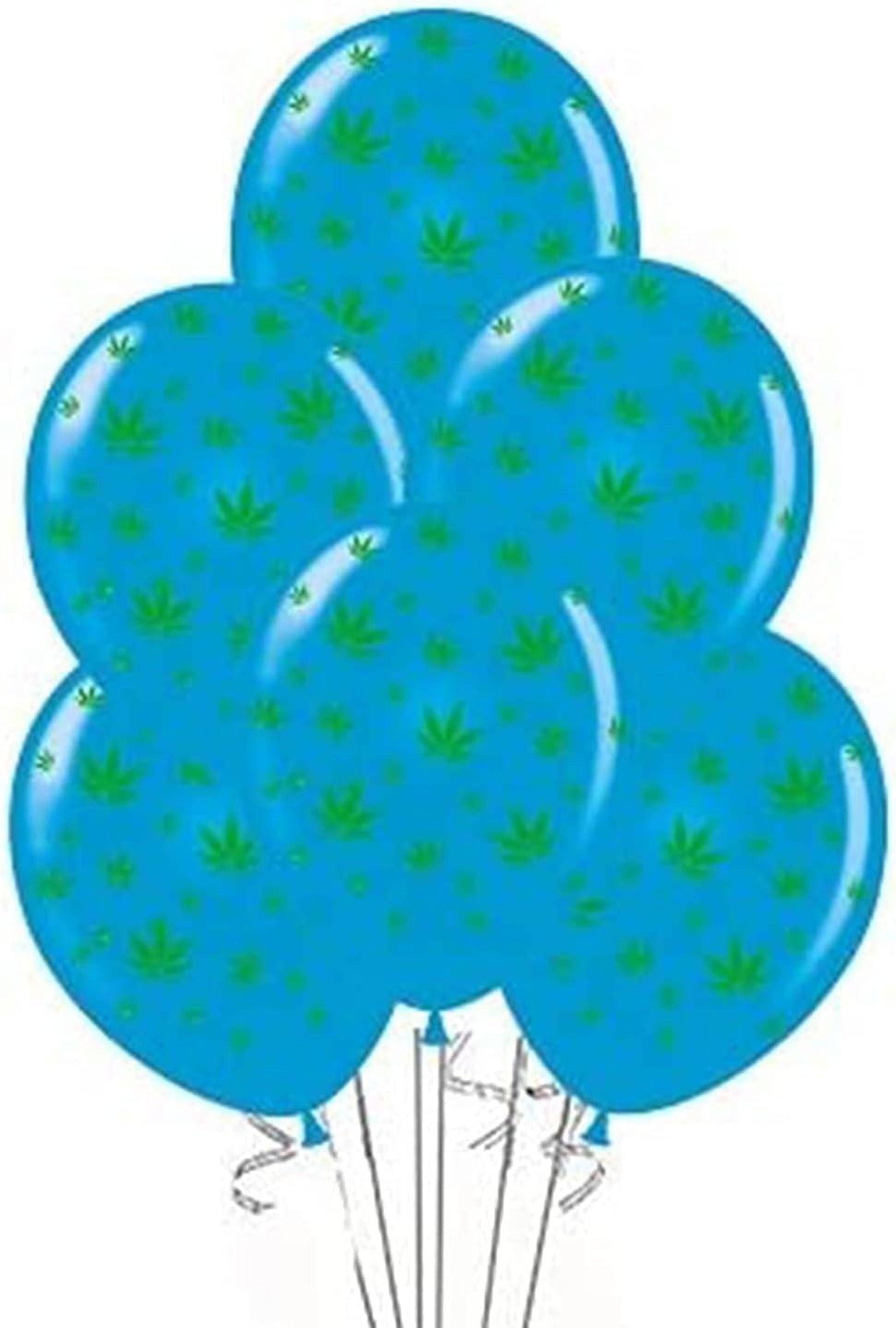 PMU Marijuana Balloons PartyTex 11in Premium Blue with All-Over Print ...
