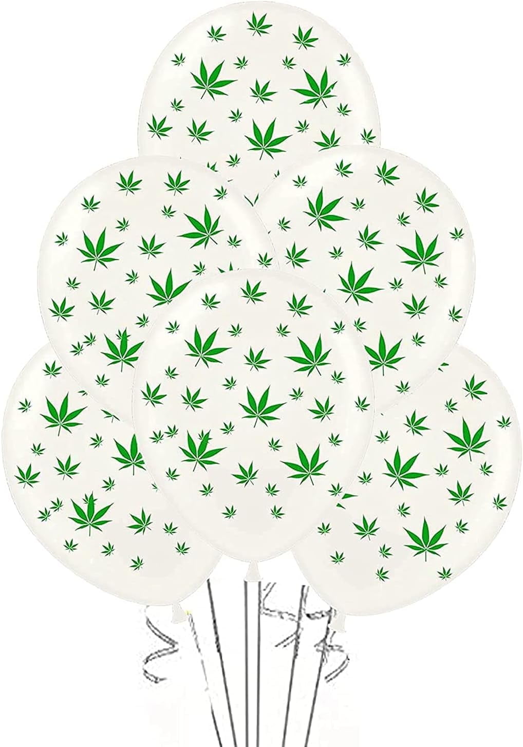 PMU Marijuana Balloons PartyTex 11in Premium White with All-Over Print ...