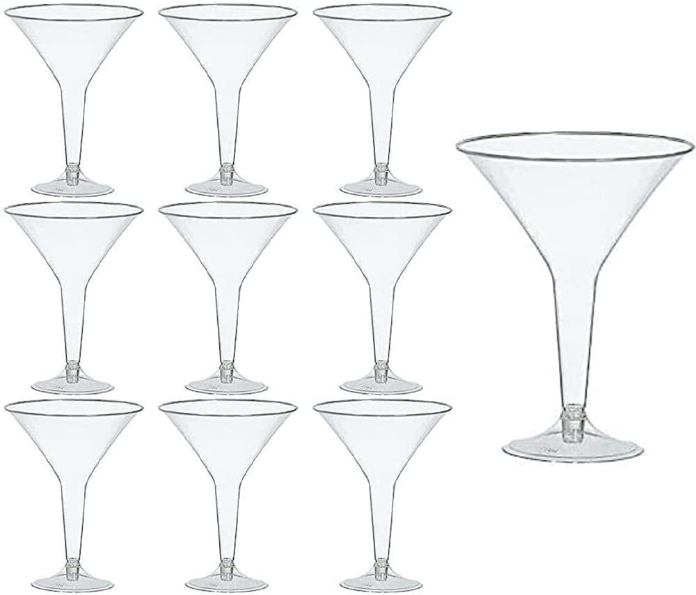 PMU Martini Glasses - Disposable Plastic Drinking Glasses - Reusable ...
