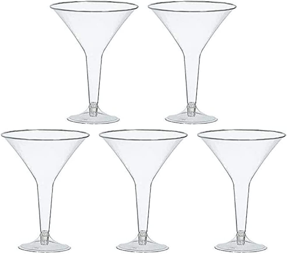 PMU Martini Glasses - Disposable Plastic Drinking Glasses - Reusable ...
