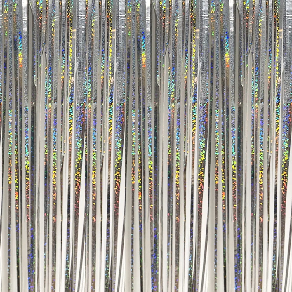 PMU Metallic Fringe Curtains (Prismatic Laser) 3ft x 8ft Pkg/1 ...