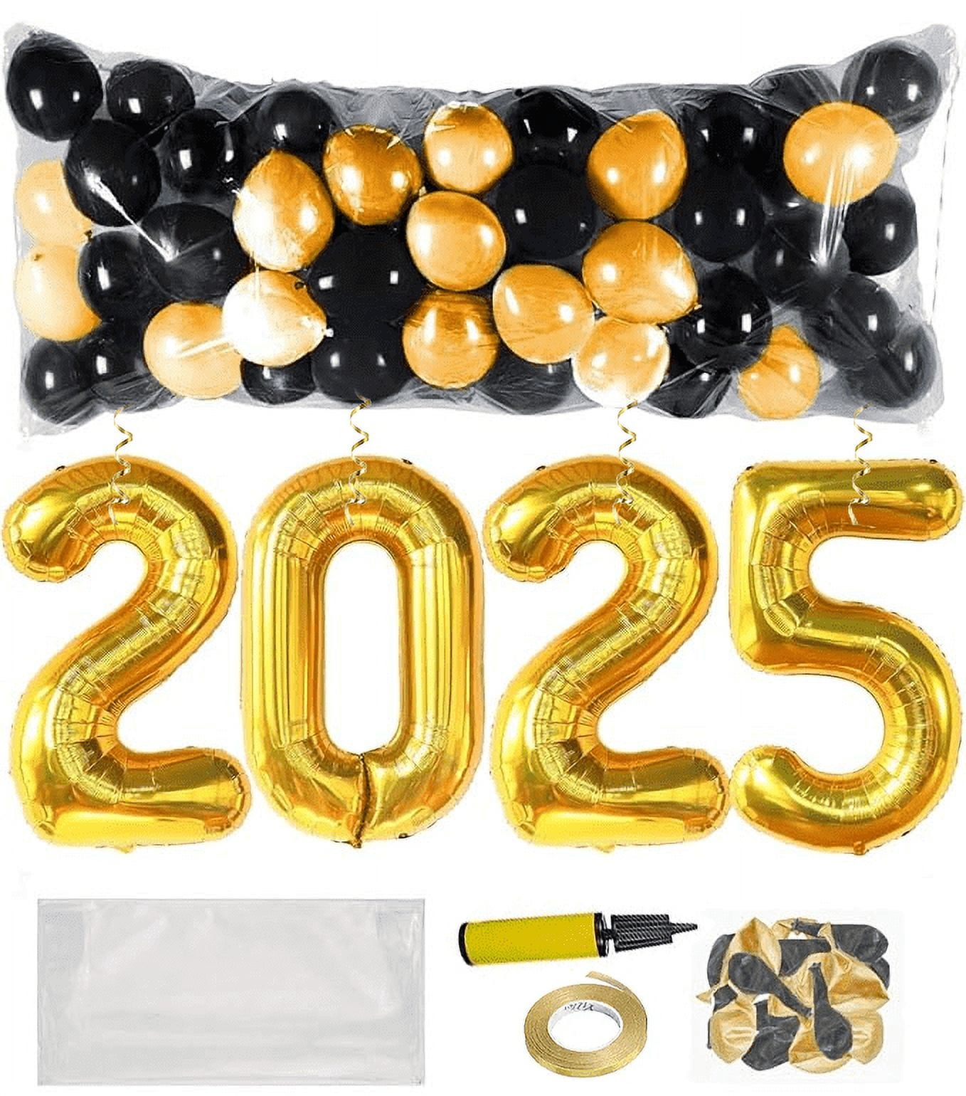 PMU New Year's Eve Party Balloon Drop Kit (100pcs Assorted 9in and 5in ...