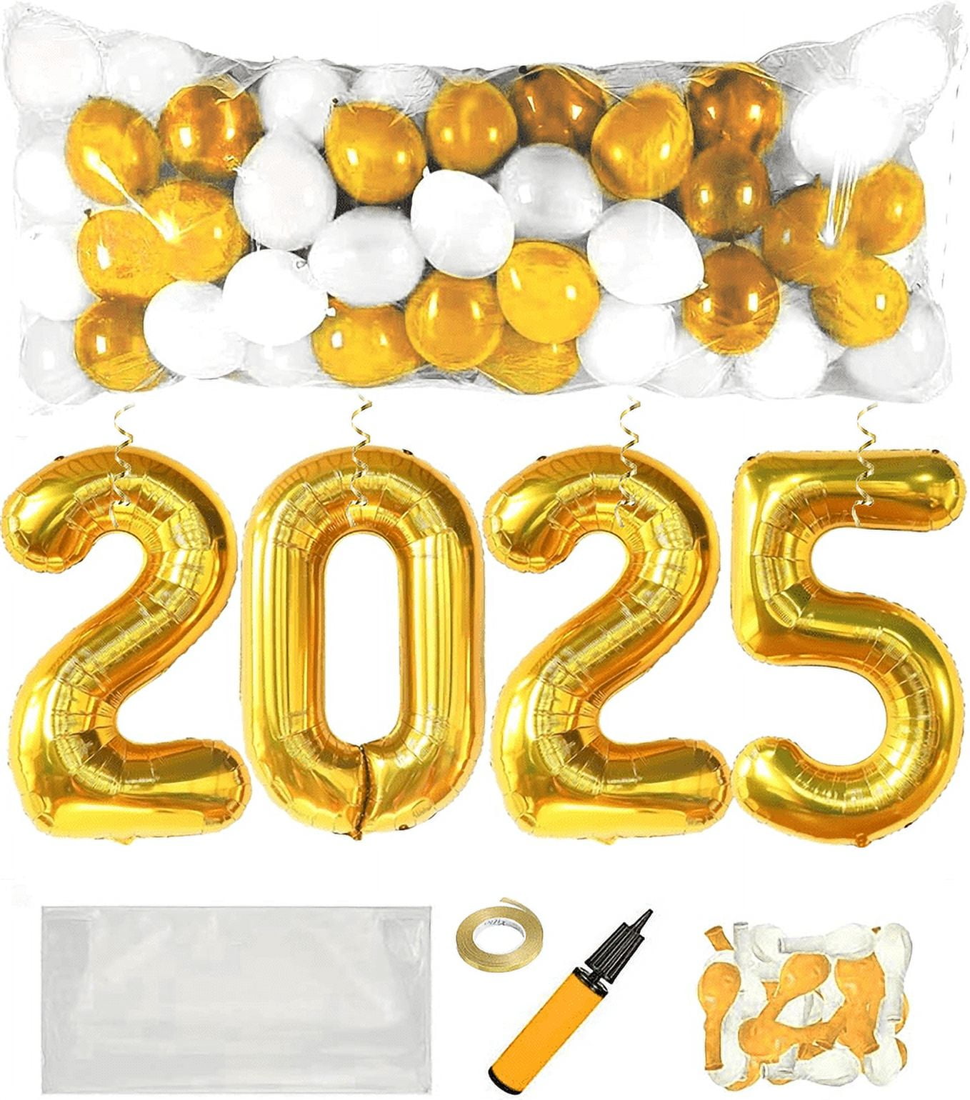 PMU New Year's Eve Party Balloon Drop Kit (100pcs Assorted 9in and 5in ...