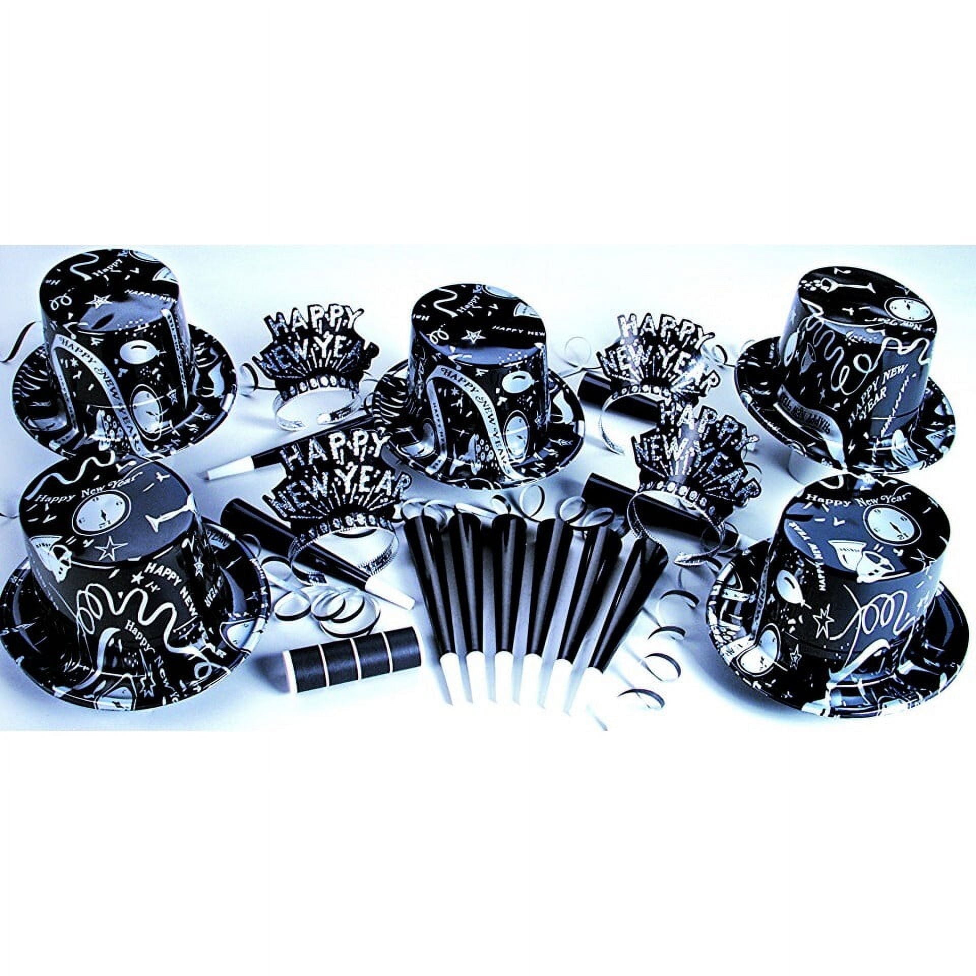 PMU New Year's Eve Party Supplies 2025 Ebony and Silver Party Kit ...
