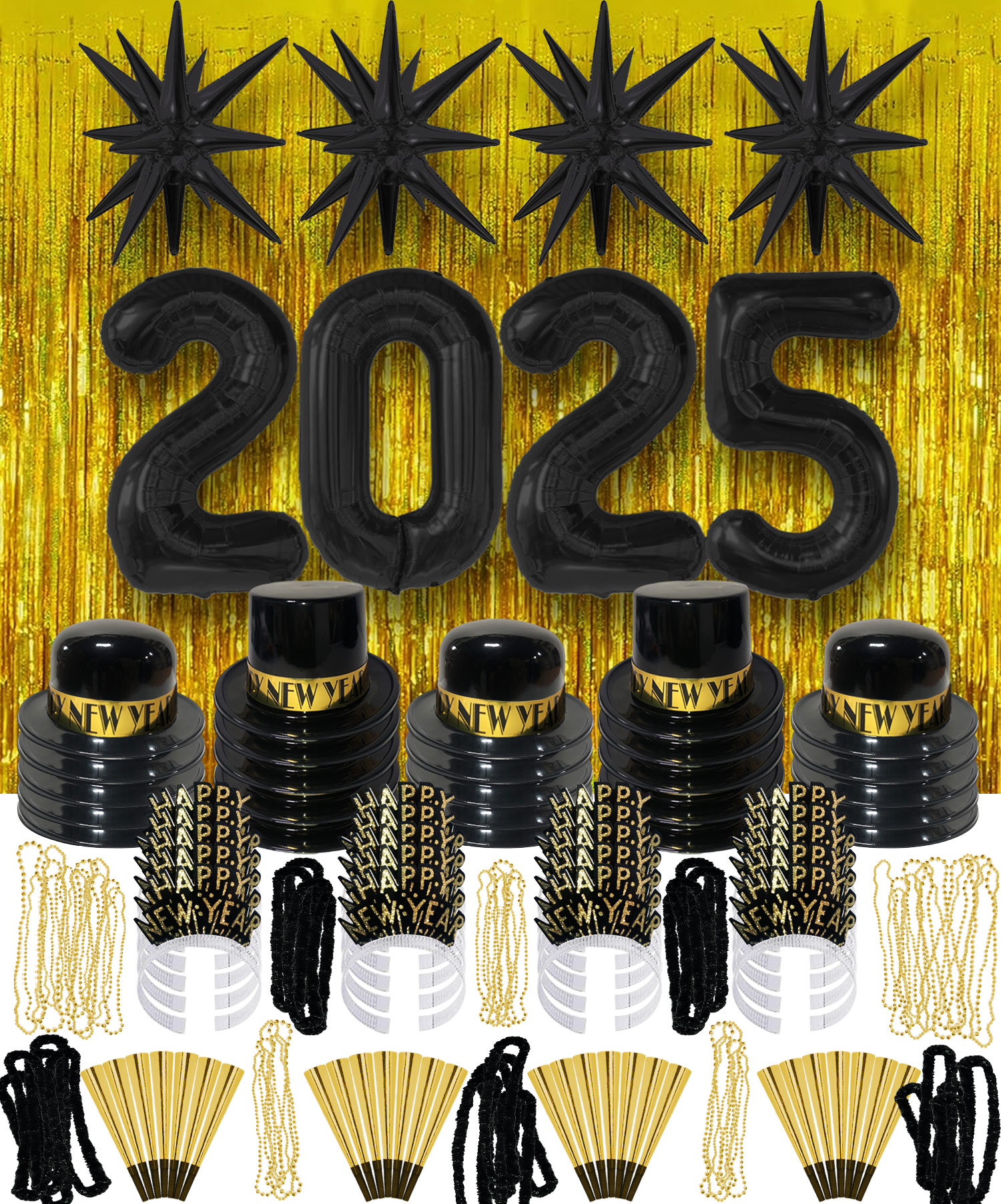 PMU New Year's Eve Party Supplies 2025 Gold Showboat Party Kit Party ...