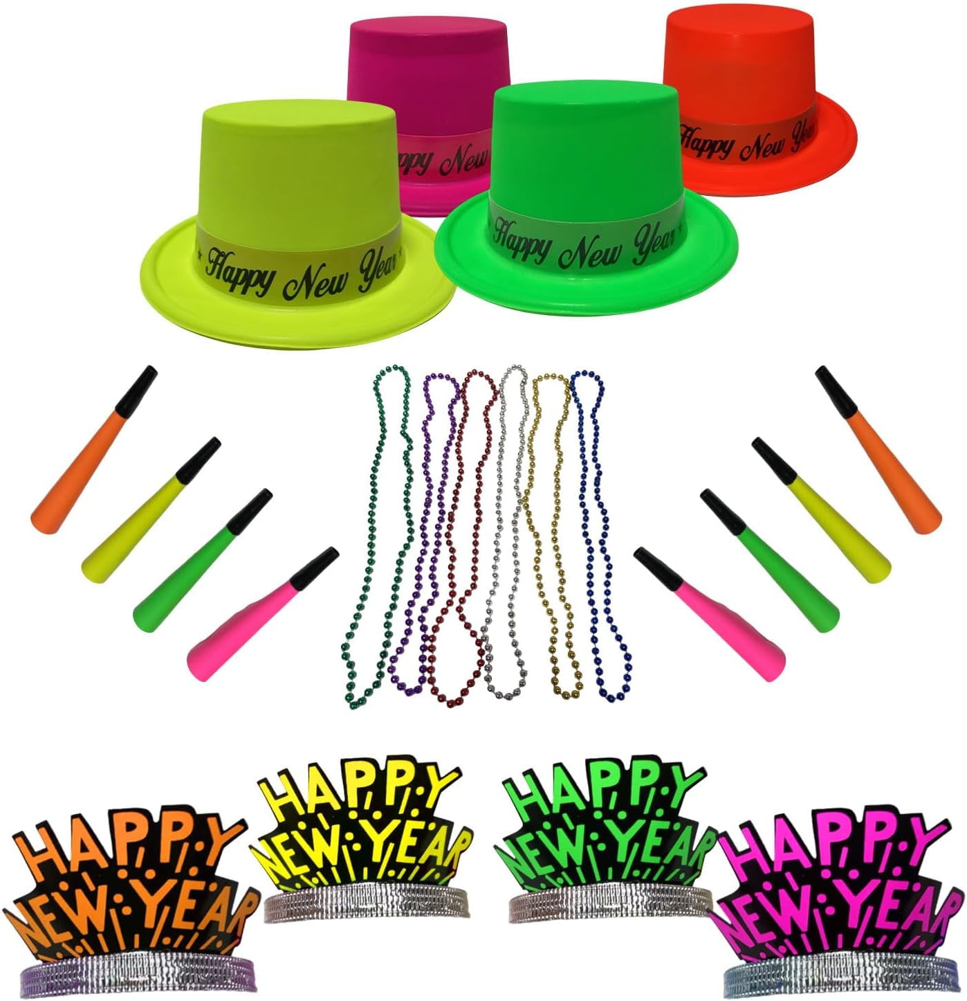 PMU New Year's Eve Party Supplies 2025 Neon Midnight Party Assortment ...