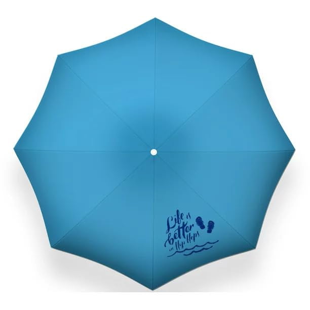PMU Pale Blue Beach Umbrella Nylon Panel Top w/Silver Lining Blocking ...