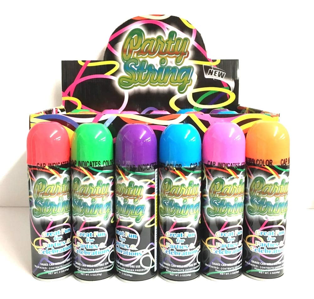 PMU Bulk Pack Party String Streamer Spray 3oz, Assorted Colors, Pkg/48 ...
