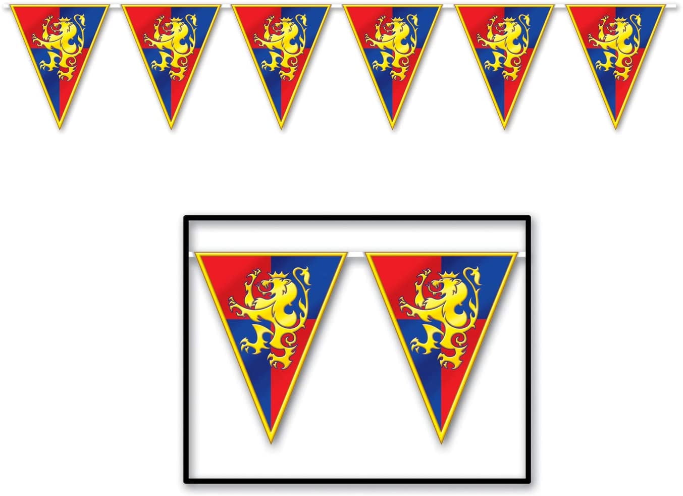 PMU Party Supplies, Medieval Pennant Banner, Red/Blue/Yellow Pkg/1 ...