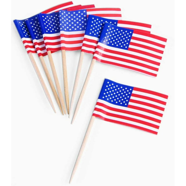 PMU Patriotic American Flag Toothpicks Party Accessory (50/Pkg) Pkg/1 ...