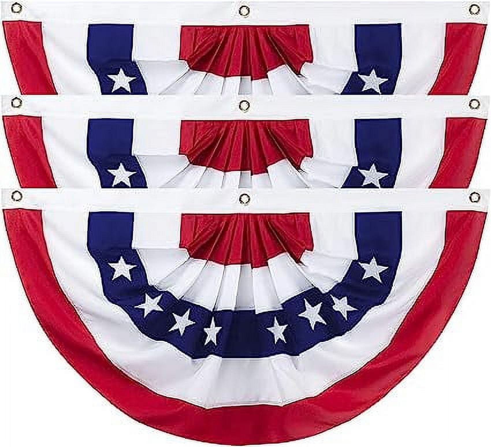 PMU 4th Of July Decorations Patriotic American Flag Bunting 18x36 ...
