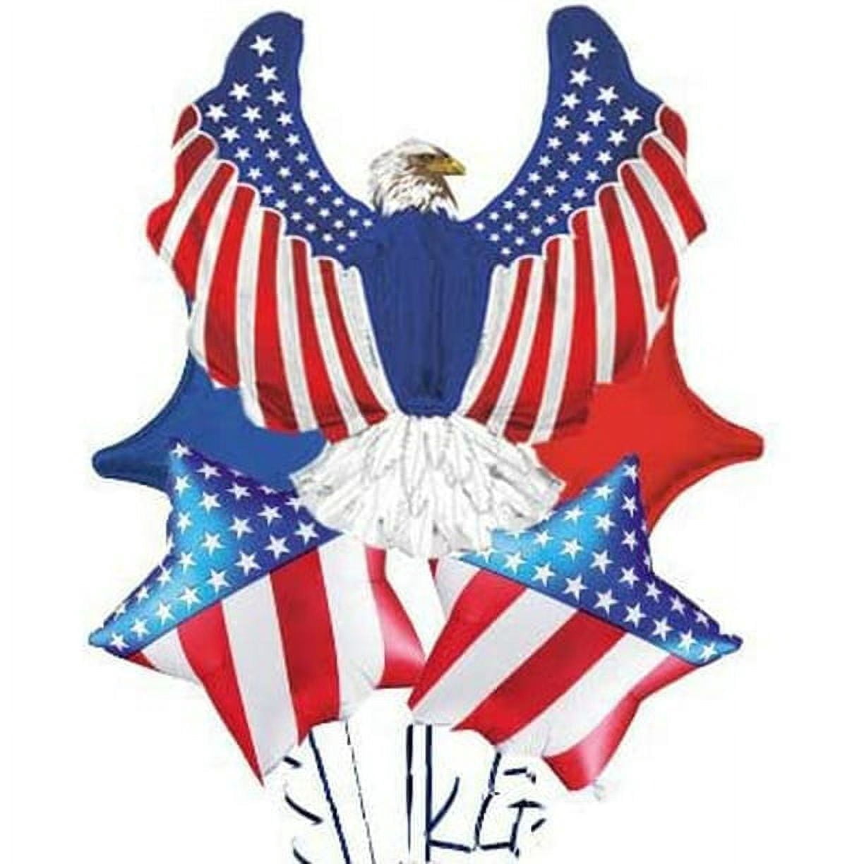 PMU Patriotic Eagle Shape-A-Loon Balloon Bouquet Assortment (5/Pkg) Pkg ...